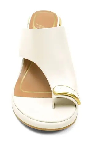 KENNETH COLE Syndika Platform Slide Sandal - Ecru Leather