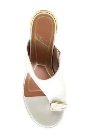 KENNETH COLE Syndika Platform Slide Sandal - Ecru Leather