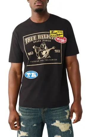 True Religion Logo Patch Graphic T-shirt - Jet Black