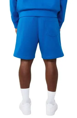 True Religion Logo Patch Cotton Blend Sweat Shorts