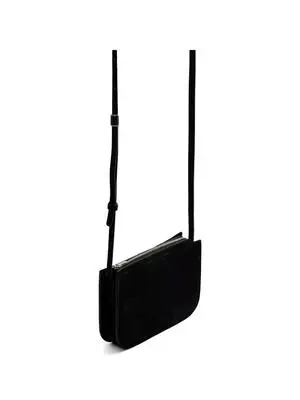 YU MEI Vi Suede Crossbody Bag - Black