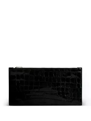 YU MEI Hannah Crocodile-embossed Leather Pouch
