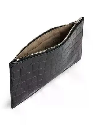 YU MEI Hannah Crocodile-embossed Leather Pouch