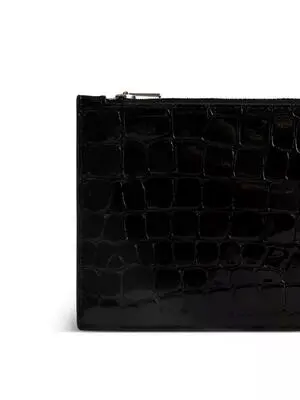 YU MEI Hannah Crocodile-embossed Leather Pouch