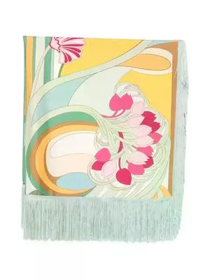 La DoubleJ Fringed Scarf - Green
