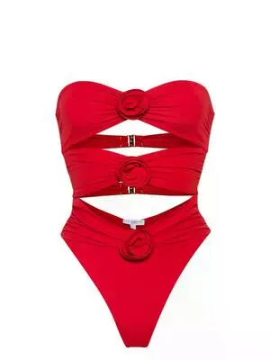 LA REVECHE Vesna Cut-out Swimsuit - Red