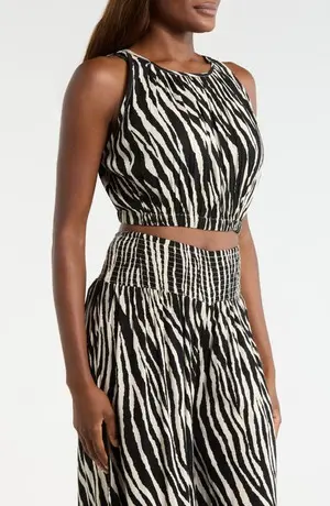 Elan Sleeveless Crop Cover-up Top
