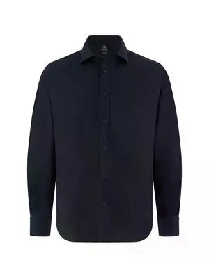 Boggi Milano Garment-washed Linen Shirt - Blue