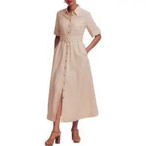 Boden Linen Blend Shirt Dress