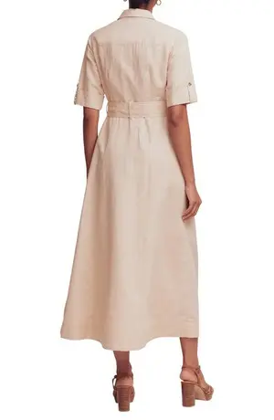 Boden Linen Blend Shirt Dress