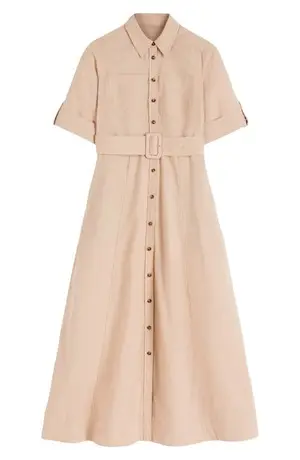Boden Linen Blend Shirt Dress