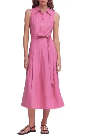 Boden Belinda Linen Shirt Dress - Pink