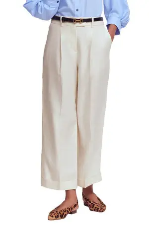 Boden Chiswick Crop Linen Trousers