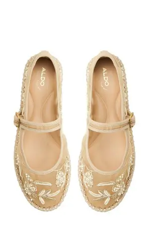 Aldo Mesh Ballerina Flat - Beige
