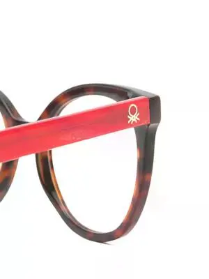 BENETTON Adaline Tortoiseshell-effect Round-frame Eyeglasses
