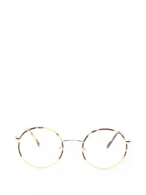 CHARLES STONE Tortoiseshell-effect Round-frame Glasses - Brown