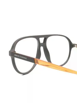 Armani Exchange Double-bridge Pilot Frame Eyeglasses