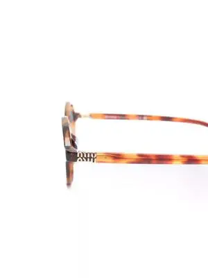 Miu Miu Tortoiseshell Effect Oval Frame Sunglasses - Brown