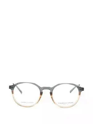 CHARLES STONE Two-tone Geometric-frame Glasses - Grey
