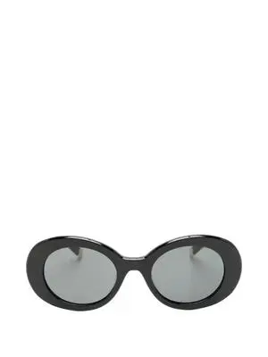 BENETTON Logo Plaque Oval Frame Sunglasses - Black