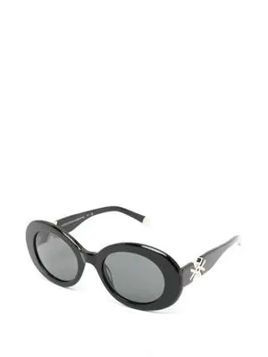 BENETTON Logo Plaque Oval Frame Sunglasses