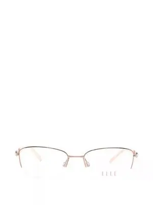 ELLE SUNGLASSES Half-rim Rectangle Eyeglasses - Pink