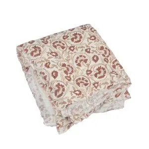 STORIED HOME Woven Cotton And Throw Blanket - Beige