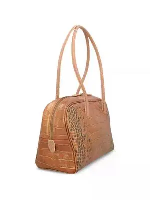Vintage 1990s Croc-effect Top-handle Tote Bag