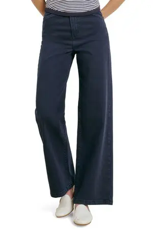 FAVORITE DAUGHTER Mischa Super High Waist Wide Leg Jeans - Navy