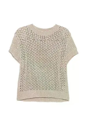 PANICALE Open-knit Sequin-embellished Sweater