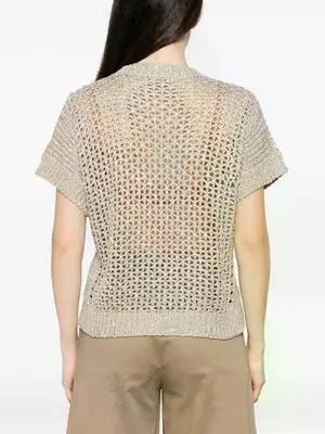 PANICALE Open-knit Sequin-embellished Sweater