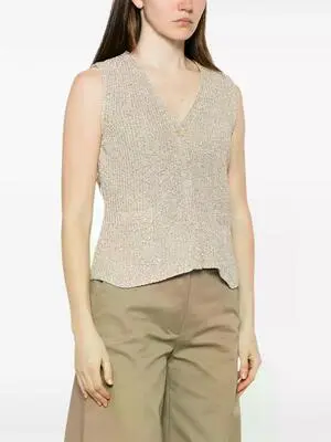 PANICALE Sequin-embellished Sleeveless Cardigan