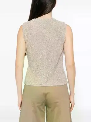 PANICALE Sequin-embellished Sleeveless Cardigan