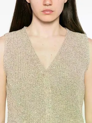 PANICALE Sequin-embellished Sleeveless Cardigan