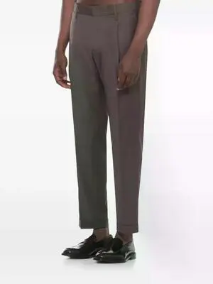BRIGLIA 1949 Pleated Turn-up Trousers - Brown