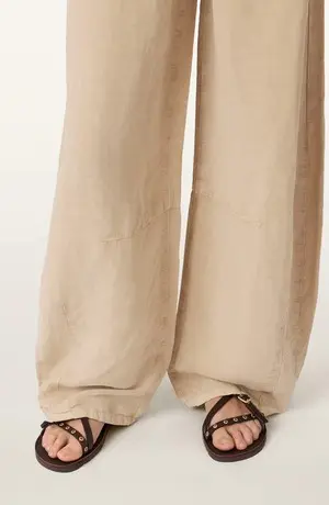 ALLSAINTS Jett Wide Leg Pull-on Pants - Sand Brown