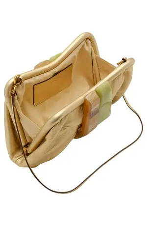 Cult Gaia Julita Leather Frame Clutch