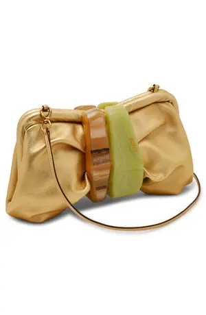 Cult Gaia Julita Leather Frame Clutch