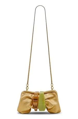 Cult Gaia Julita Leather Frame Clutch