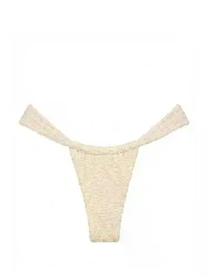 MONTCE Textured Gathered Bikini Bottoms - Neutrals