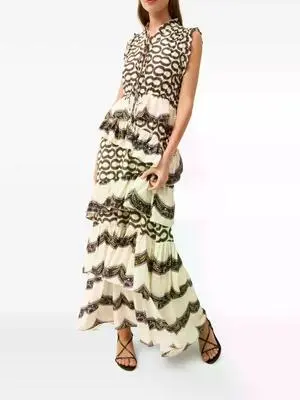 MARIE OLIVER Franklen Ruffled Tiered Dress - Neutrals