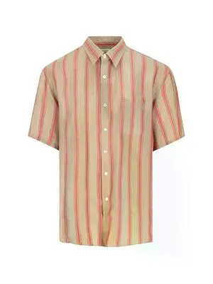 Saint Laurent Striped Short-sleeve Cotton Shirt