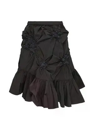 CAROLINE HU Ruched Ruffled Skirt