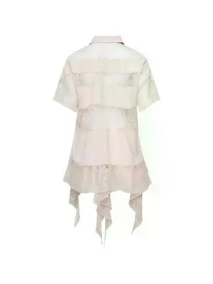YCH Lace-panelled Draped Top