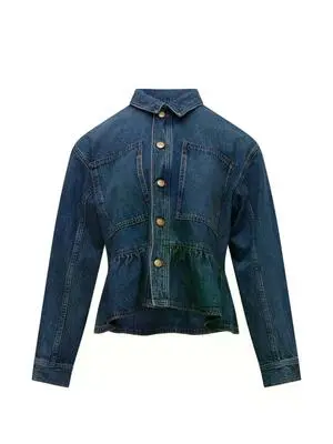 Ulla Johnson Arquette Peplum Denim Jacket - Blue