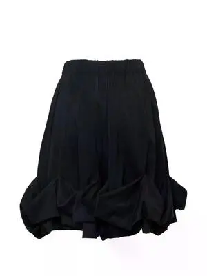 ENFOLD Roll-up Draped Shorts - Black