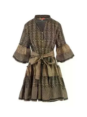 PEP'S Geometric-pattern Ruffled Dress