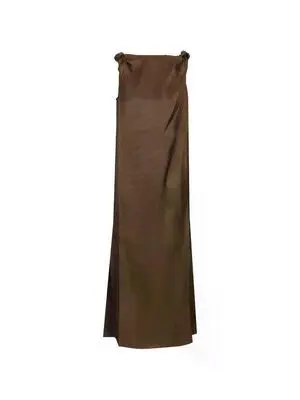 Loulou De Saison Moun Knotted Draped Dress - Brown