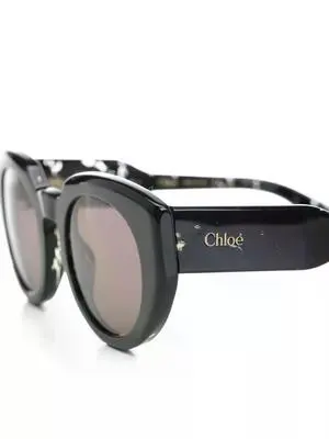 Chloé Marble-effect Round Frame Sunglasses