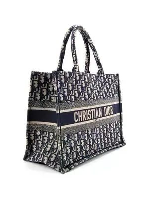 Dior Oblique Canvas Medium Tote Bag - Blue